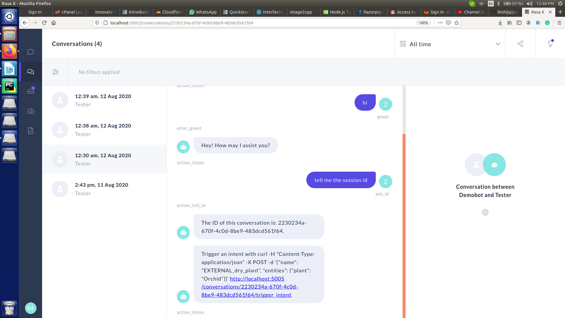 Generating Unique Session ID 4 Unique User | Rasa Chatbot - Innovate ...
